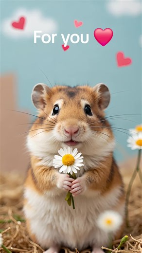 for you ❤️ Für dich ❤️ Hamster Katze Hund Hase Baby verschenken eine Blume Cat Dog rabbit send a flower to you #foryou #livewallpaper #foryoupage #cute #greetings