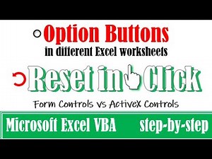 Reset all option buttons in different Excel worksheets in one click