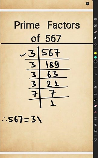 Prime Factors of 567 l Prime Factorization of 567