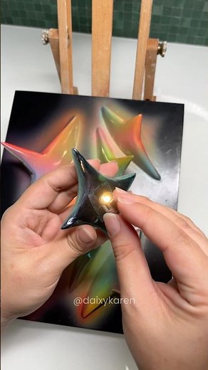 a little preview of my new mixed media painting with lighting integration 💡✨ #art #clay #painting