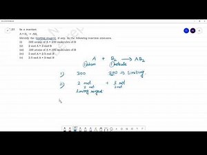 In a reaction\nA + B2 d AB2\nIdentify the limiting reagent, if any, in the following reaction mixtures