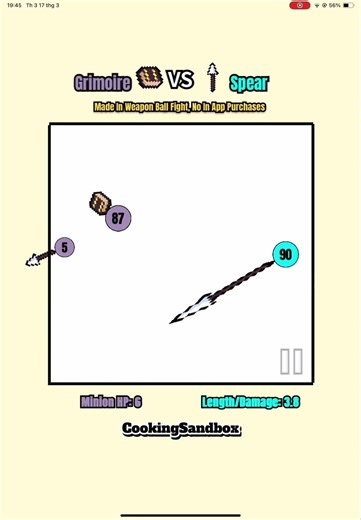 Spear is OP #cookingsandbox #battle #ball #fighting #simulation #simulator