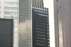 Skyscrapers swaying in Shinjuku, Japan after earthquake.