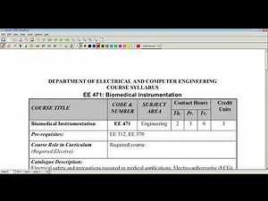 Biomedical Instrumentation Course Introduction - Recorded Lecture