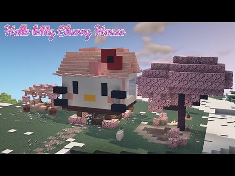 How to Build a Hello Kitty Cherry Blossom House 🌸 in Minecraft 1.20.1 🌸