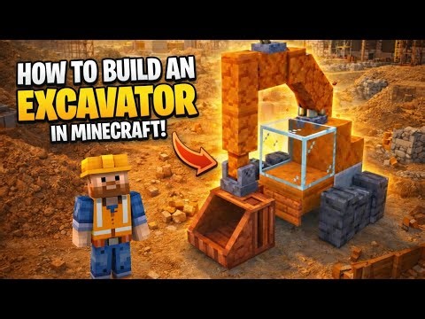 How to Build an Excavator in Minecraft! ⛏️ Easy Construction Vehicle Tutorial (Step-by-Step)
