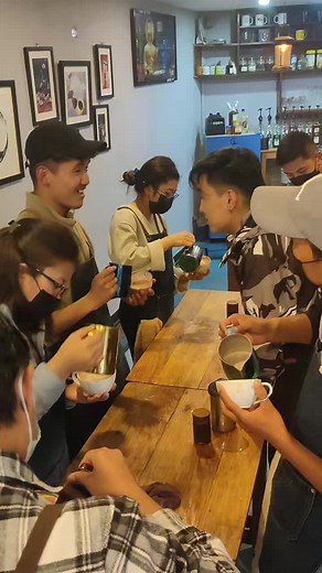 #🎶 Kaldi Barista Treating center Bauddha # #students Haru ko Kamal Latte Art#@Kaldi Barista Training center