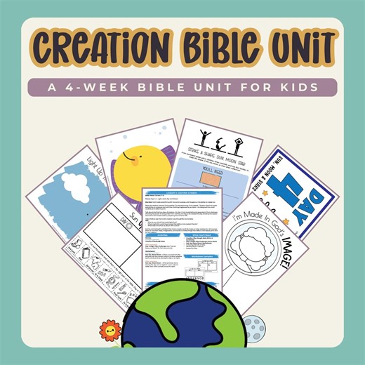Creation Bible Lesson Pack for Kids | Genesis Creation Story | 4-week Sunday School Unit | Christian Kids Curriculum - Etsy