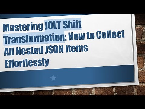 Mastering JOLT Shift Transformation: How to Collect All Nested JSON Items Effortlessly