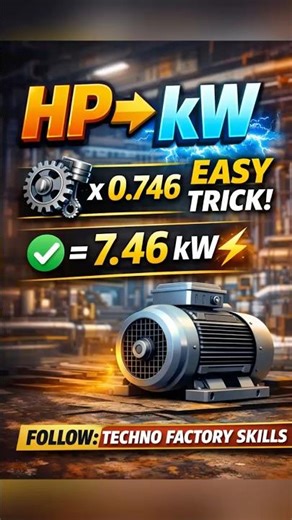 HP to kW Converter (Simple Trick!) ⚙️⚡ #shorts #electrical
