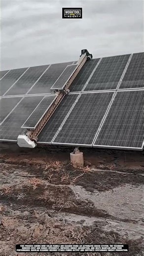cleaning solar panel in solar farm using work tool automated brush #tool #worktool