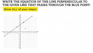 Write the equation of the line perpendicular to the given line ... | Filo