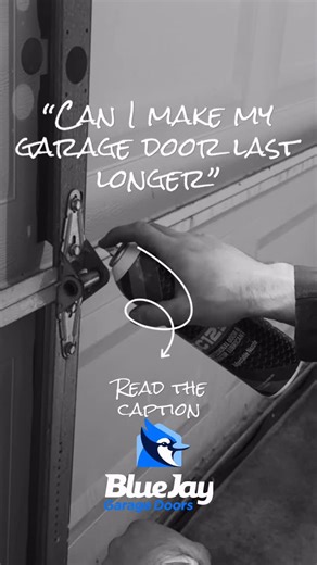 Blue Jay Garage Doors on Instagram: "🔧 Can you really make your garage door last longer? The truth is… your door will only last as long as the life cycle of the system you purchased — but just because your garage door system CAN last that long doesn’t mean it WILL. Simple maintenance like this can help you get the most out of it and avoid early wear and tear. If you want a smoother-running garage door and want jt to last as long as it can, start with this small but mighty tip👇 On your rollers 