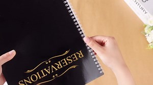 Marspark 2 Pack Reservation Book for Restaurant, 120 Day Table Dinner Reservations 8.5" x 11" Lay Flat Record Book Black Table Log Book Spiral Reservation Log for Restaurants Cafes Pubs, 146 Page