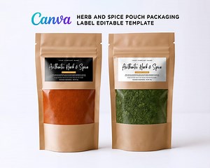 Printable Spice Labels, Seasoning Labels, Spice Pouch Packaging Label, Herb Labels, All Purpose Spice Labels Editable Template at Canva - Etsy