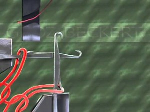 needle & sinker movement in rib circular knitting machine.