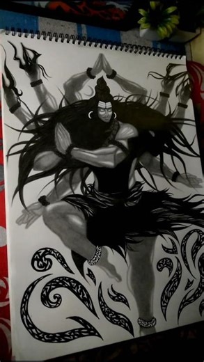 Shiv Tandav 🔱 | Artwork on A3 Paper using Graphite ✏️ | Anupam Artverse