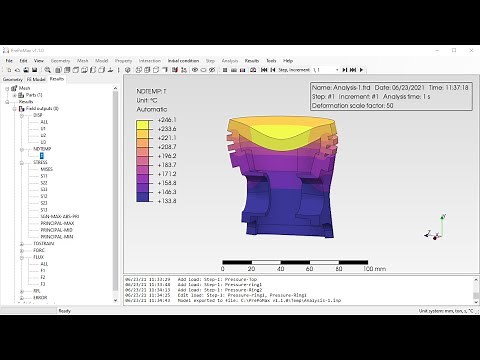 PrePoMax & CalculiX - Coupled thermo-mechanical analysis