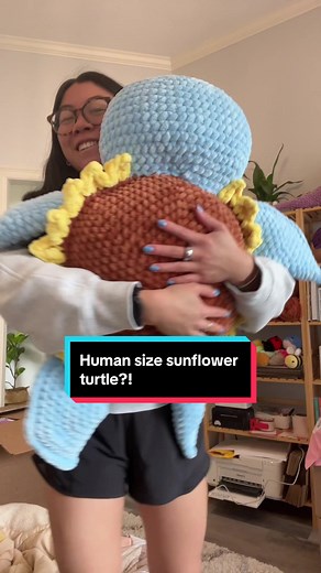 Giant Turtle Crochet Pattern - Human Size Sunflower Turtle