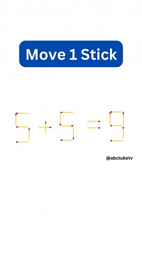 47K views · 46 reactions | Move 1 Matchstick To Correct the Equation #maths #matchstick Maths Puzzles & Quizzes | ABC Tube TV-Learn Free Abacus | Facebook