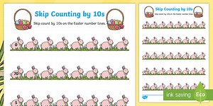 Easter Skip Counting by 10s Worksheet
