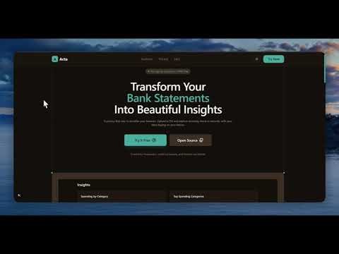Acta: Turn Bank CSVs Into Clear Financial Insights