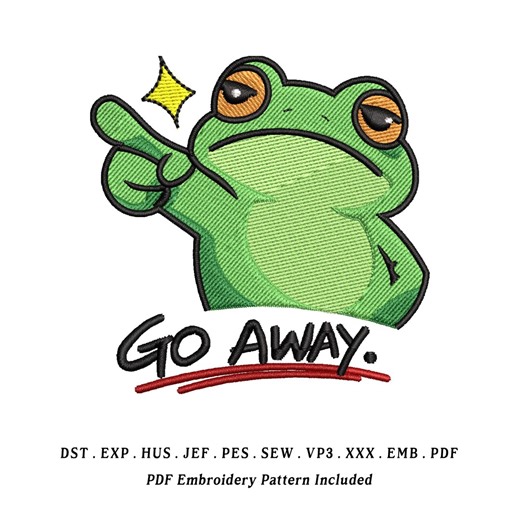 Watch Yourself Frog Embroidery Design – Go Away Frog EMB File, Funny Warning Frog Machine Embroidery, Instant Download - Etsy
