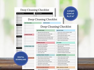 Deep Cleaning Checklist Printable | House Cleaning Schedule | To-do List | Habit & Chore Tracker for Organized Cleaning Routines | Monthly - Etsy UK
