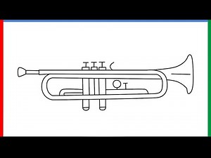 How to draw a Trumpet step by step for beginners