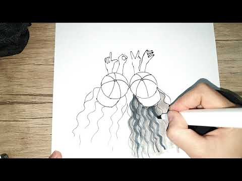 Chiroyli qizlarni rasm chizish.