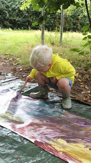 120 reactions · 25 shares | Calm moments in the forest  Our Caterpillars explored art in the forest, focusing on each brushstroke before they transformed into Butterflies.  曆 A simple but magical way to connect with nature and creativity. ✨ #theashtonhouseway #forestschool #childhoodunplugged #outdoorart #natureinspiredplay | Ashton House Nursery | Facebook