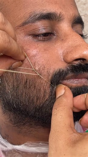 BEARD Threading Like a Pro with ASMR Sounds?
