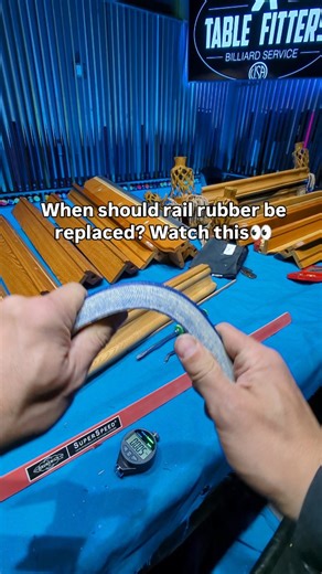 Table Fitters | Pool Table Setup, Move & Repair in Idaho on Instagram: "Rail rubber doesn’t last forever— and when it starts to go, you feel it. Slow rebound, dead spots, hollow sound, inconsistent bounce… all signs the cushions are breaking down. When I replace rubber, I’m not just swapping parts—I’m bringing the table back to the speed and consistency it was built for. If your rails aren’t playing right, it might not be you… it might be the rubber. DM me if you want your table hitting the way 