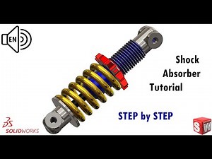Shock Absorber Assembly SolidWorks Tutorial 2021 step by step! Learn from Home! :D