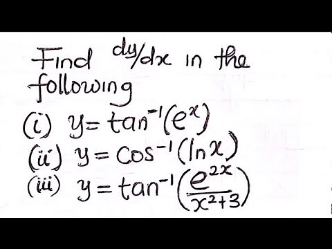Differentiation of Inverse trigonometric functions II | Sine inverse, Cosine Inverse and Tan inverse