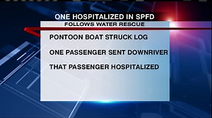 1 person hospitalized after log strikes pontoon boat in Springfield