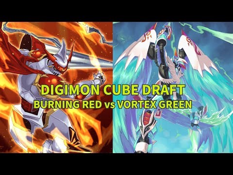 Digimon Card Game Cube Draft! Burning Red vs Vortex Green!