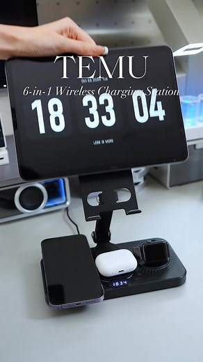 147K views · 602 reactions |  Power up the easy way! Charge multiple devices at once with this sleek, USB-powered wireless station. ⚡  Find it at https://temu.to/m/gmxrj6xth6j or with this code fek5585. #Temu #TemuFinds #ChargingEssentials | Temu Mexico | Facebook