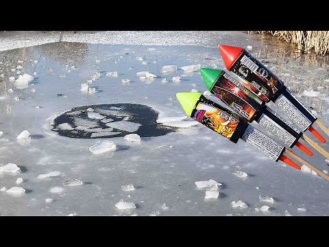 EXPERIMENT ROCKETS FIREWORKS UNDER ICE!