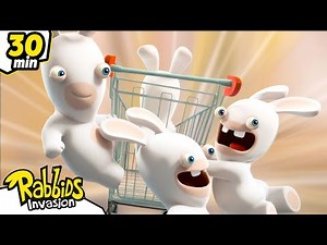 🚨 Panic at the Supermarket!! 🛒 | RABBIDS INVASION 🐰 | 30mn Compilation | Cartoon for kids