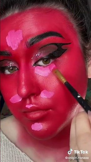 RED DEVIL GIRL HALLOWEEN MAKEUP TUTORIAL EHEHEHE 👹🖤