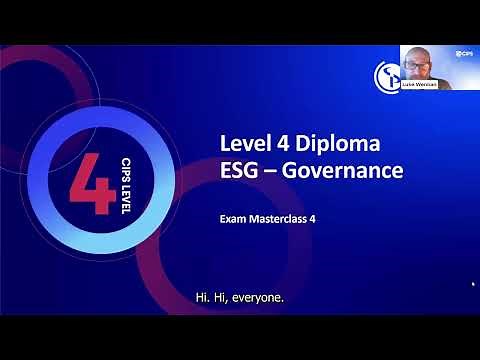 CIPS Level 4 Diploma ESG Governance Exam Masterclass 4