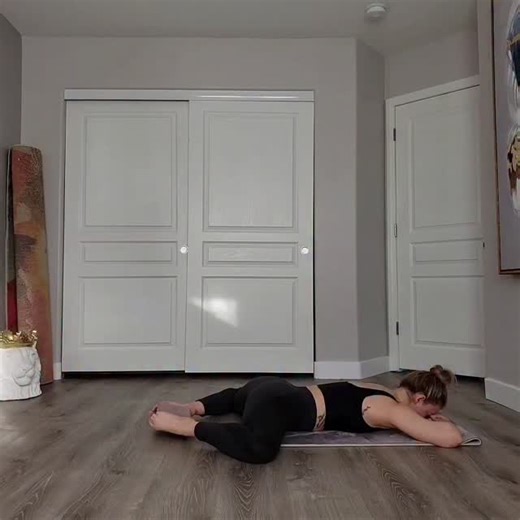 LV2 Prone Frog Slides This exercise offers a practical way for those who are aiming to strengthen external hip rotation at different levels of leg extension. Performed in a prone (face-down) position, we use body weight to target the adductors (inner thigh), gluteus and quadriceps as the legs extend downward. At the same time, the abductors (outer thigh), gluteus, hamstrings, and hip flexors engage to bring the knees out and upward. Placing a block between the feet helps us track balanced moveme