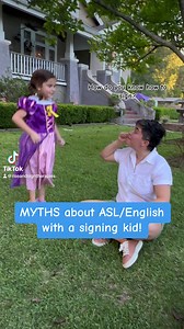 A new friend asked her “how do you know how to sign?” and she explained how when she was growing up, her mom and dad signed to her! We decided to make a video about it to explain common myths! ASL and English are EQUAL languages. ASL does not prevent hearing kids or Deaf kids from learning spoken language, too. Bilingualism is a superpower! #bilingual #signlanguage #education #educational #deafeducation #deaftiktok #deafawareness #speechtherapist #speech #signs #hearingaids #cochlearimplant #cod