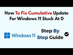 How To Fix Cumulative Update For Windows 11 Stuck At 0