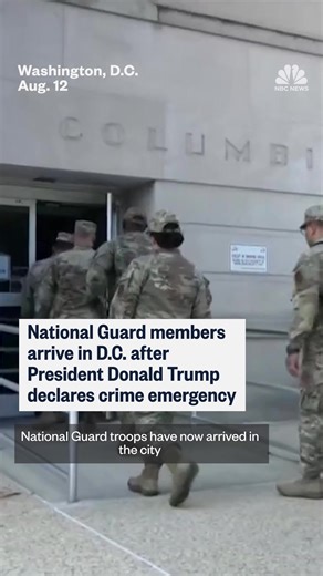 National Guard troops began arriving at the D.C. Armory on Tuesday morning to report for duty to carry out President Donald Trump's directive to address crime in the nation's capital. | NBC News