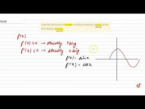 show that the function f (x)=sinx \nis strictly increasing in (0,pi/2)\nstrictly decreasing in ...