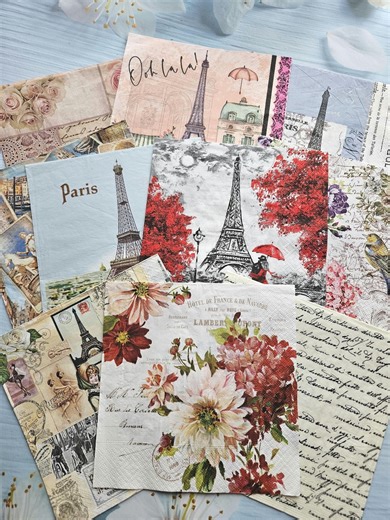 Paris Eiffel Tower Paper Napkins for Decoupage - Set of 10 - Etsy
