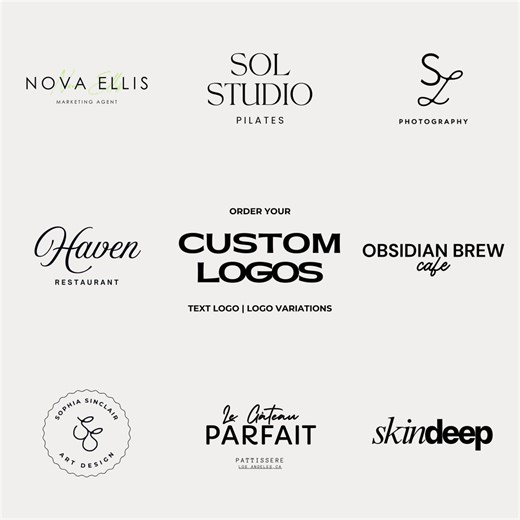 I Will Create Custom Text Logo Design for Your Business | Elegant Logo | Minimal Logo for Small Business | Luxury Logo | Custom Logo Maker - Etsy