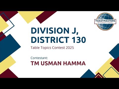 Division G Table Topics Contest 2025 - TM Usman Hamma